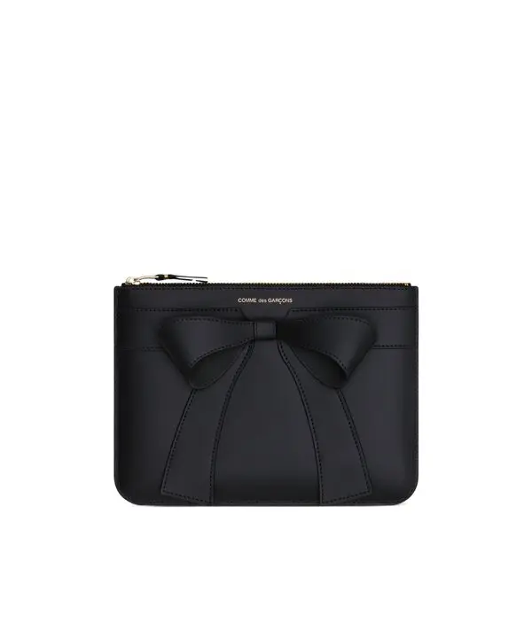 Comme Des Garçons Big Bow Zipped Purse - Black