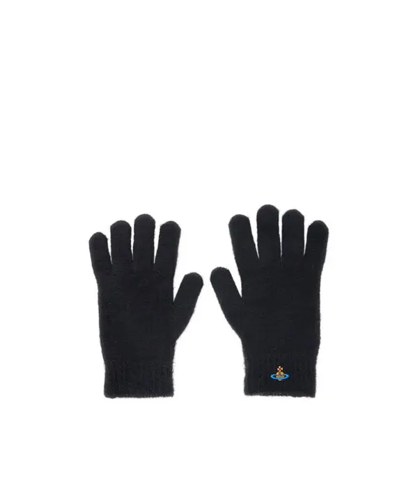VIVIENNE WESTWOOD Orb Logo Knit Gloves - Black