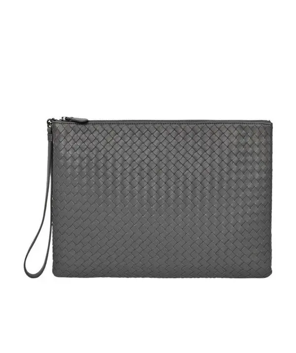Bottega Veneta Intrecciato Clutch Bag - Grey