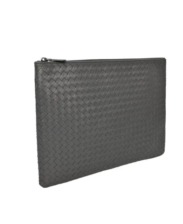 Bottega Veneta Intrecciato Clutch Bag - Grey
