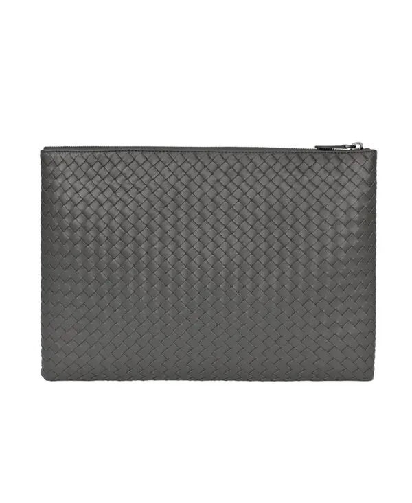 Bottega Veneta Intrecciato Clutch Bag - Grey