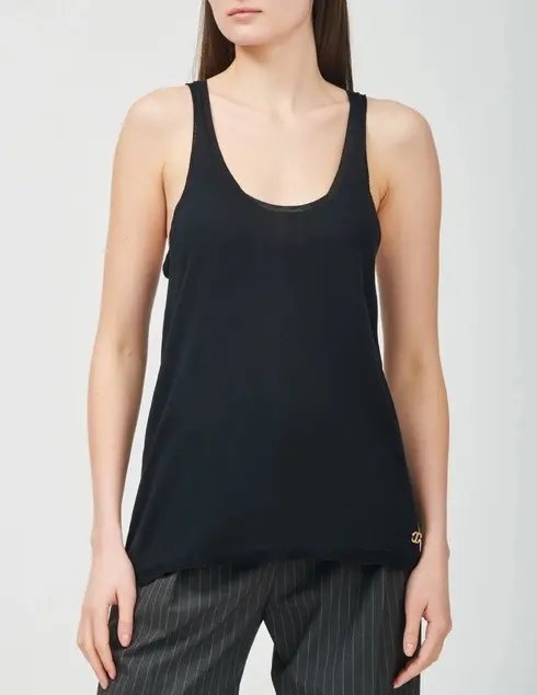 TWINSET Sleeveless Racer-back Logo Top