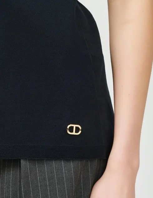 TWINSET Sleeveless Racer-back Logo Top