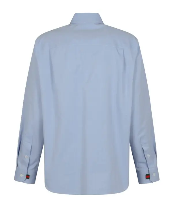Gucci Gg Logo Long Sleeved Shirt - Blue