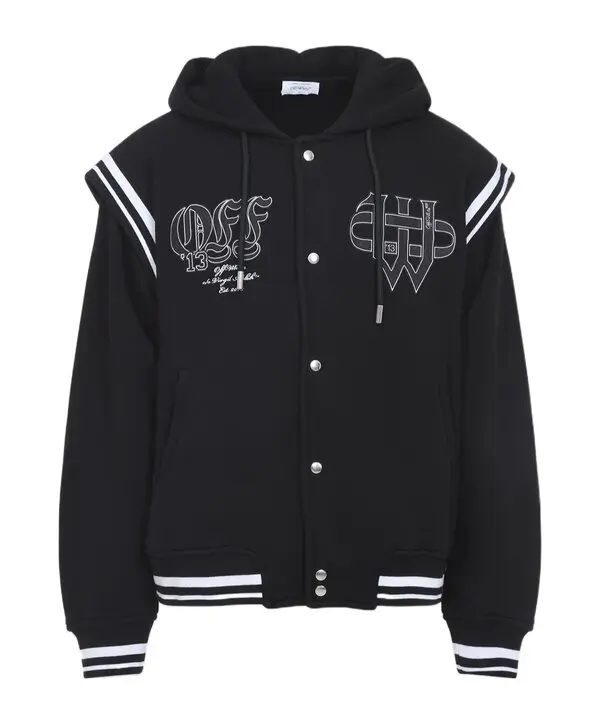 Off-White Logo Patch Hooded Jacket - Black
