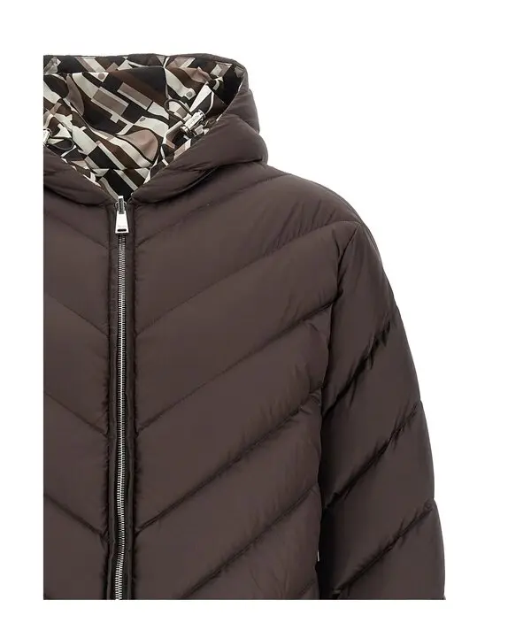 Fendi Quilted Hooded Reversible Down Jacket - Beige