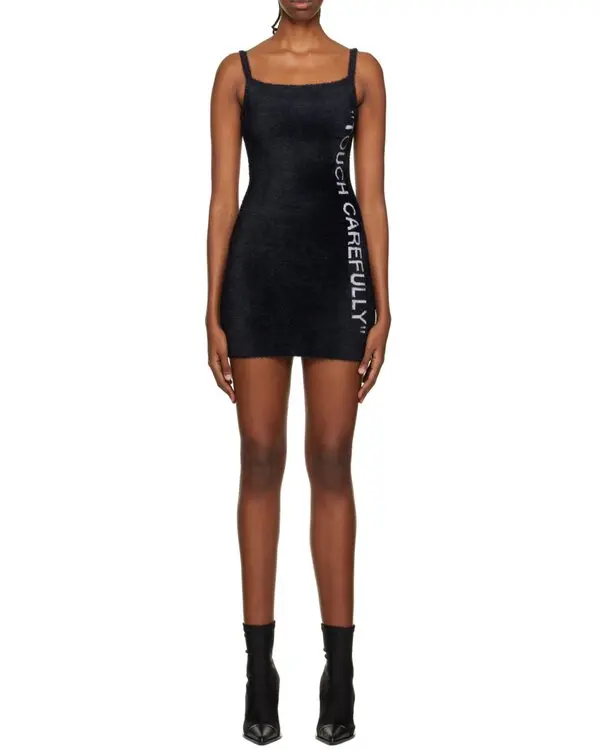 Off-White Logo Embellished Sleeveless Mini Dress