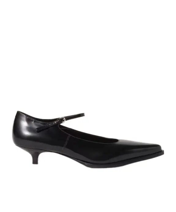 Miu Miu Buckled Pointed-toe Mary Jane Pumps