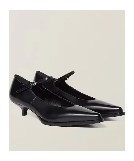 Miu Miu Buckled Pointed-toe Mary Jane Pumps
