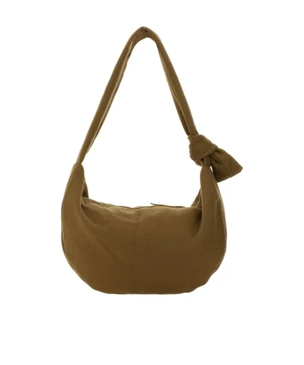 ALYSI Zipped Shoulder Bag With Knot Detail - Brown