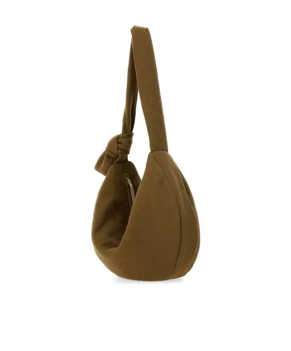 ALYSI Zipped Shoulder Bag With Knot Detail - Brown
