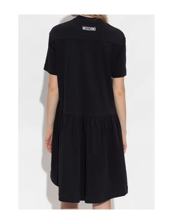 Moschino Short Sleeve Embroidered Mini Dress