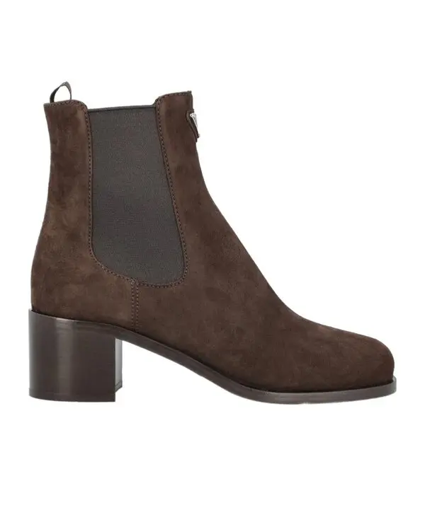 Prada Round Toe Block Heel Chelsea Boots