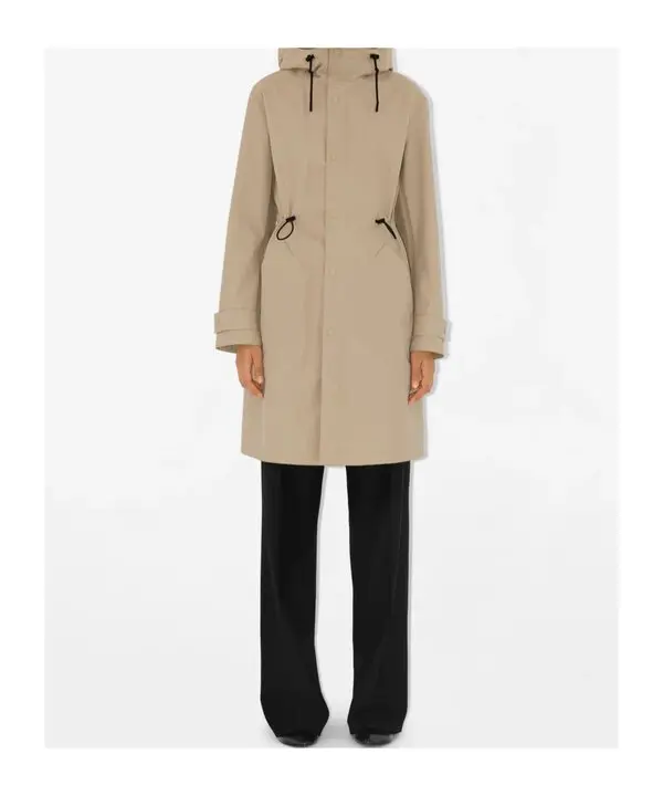 Burberry Drawstring Waist Hooded Trench Coat
