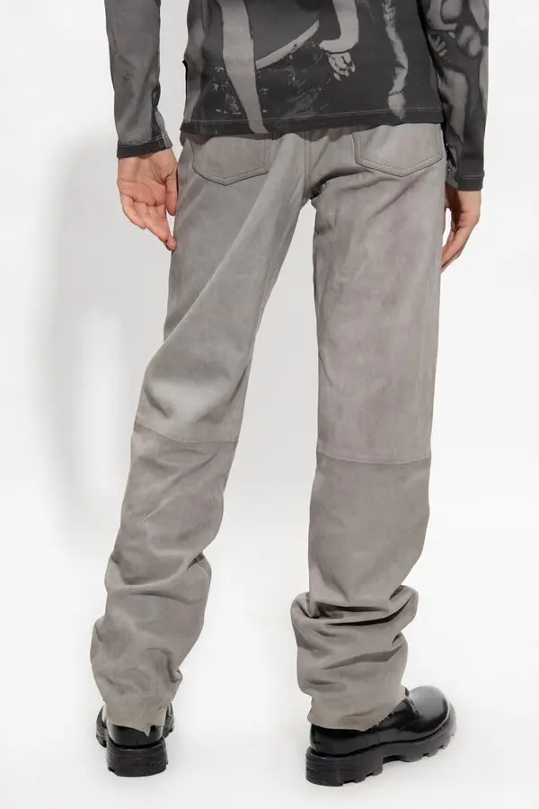 DIESEL® Straight-leg Leather Pants