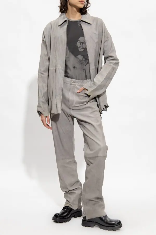 DIESEL® Straight-leg Leather Pants