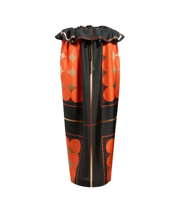 Khaite Printed Skirt - Orange Multicolour
