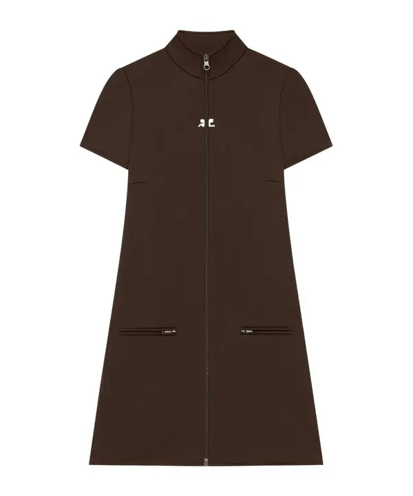 COURREGES Courrèges Interlock Tracksuit Mini Dress - Black