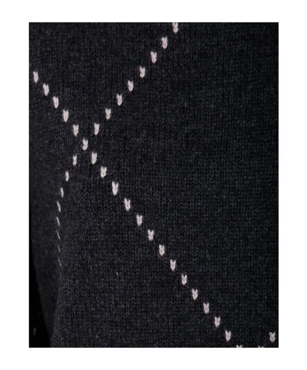 GRAN SASSO Diamond-pattern Wool Sweater - Black