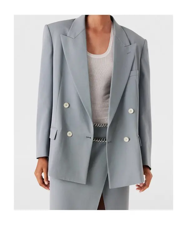 Stella McCartney Double-breasted Tailored Blazer - Mist