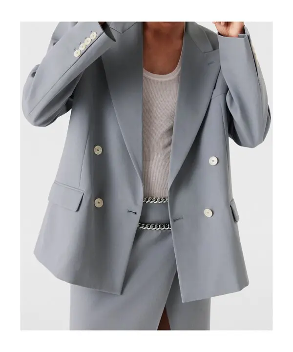 Stella McCartney Double-breasted Tailored Blazer - Mist