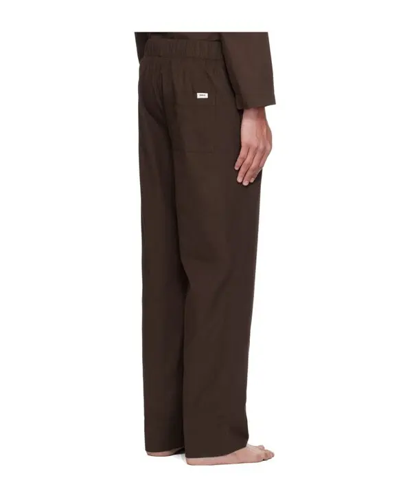 TEKLA Drawstring Pajama Pants - Brown