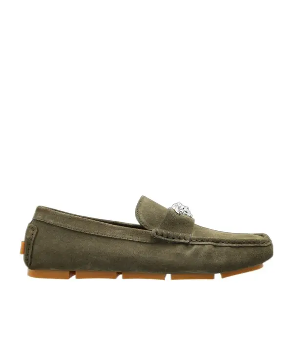 Versace Medusa Plaque Slip-on Loafers - Brown