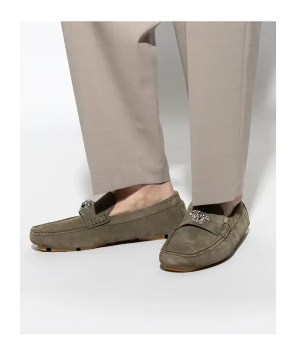 Versace Medusa Plaque Slip-on Loafers - Brown
