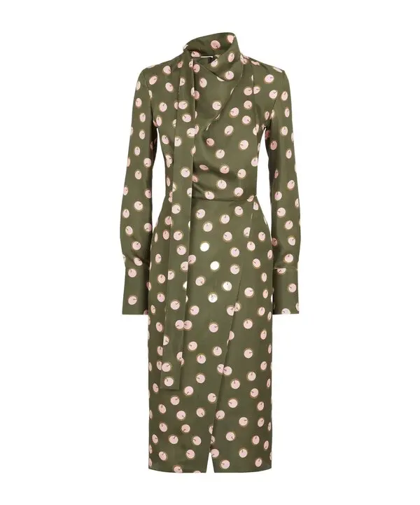 Fendi Graphic Printed Scarf-detailed Dress - Green