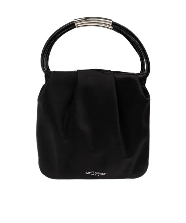Saint Laurent Logo Detailed Top Handle Bag - Black