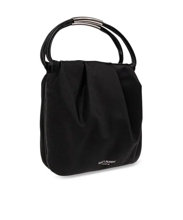 Saint Laurent Logo Detailed Top Handle Bag - Black