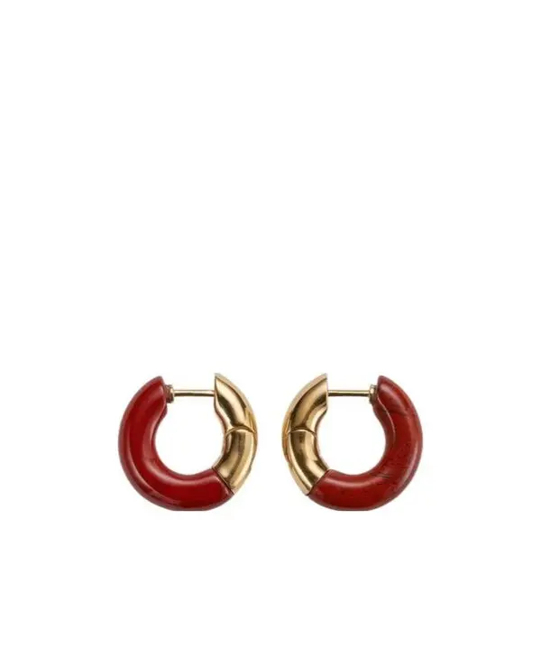 Bottega Veneta Hoop Earrings With Logo Detail