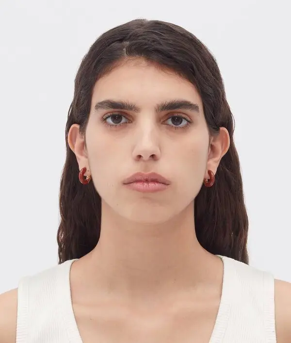 Bottega Veneta Hoop Earrings With Logo Detail