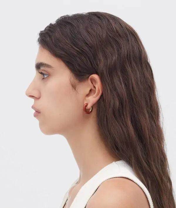 Bottega Veneta Hoop Earrings With Logo Detail