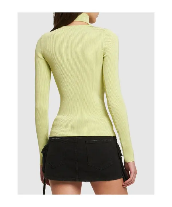 Coperni High Neck Cut Out Sweater - Yellow