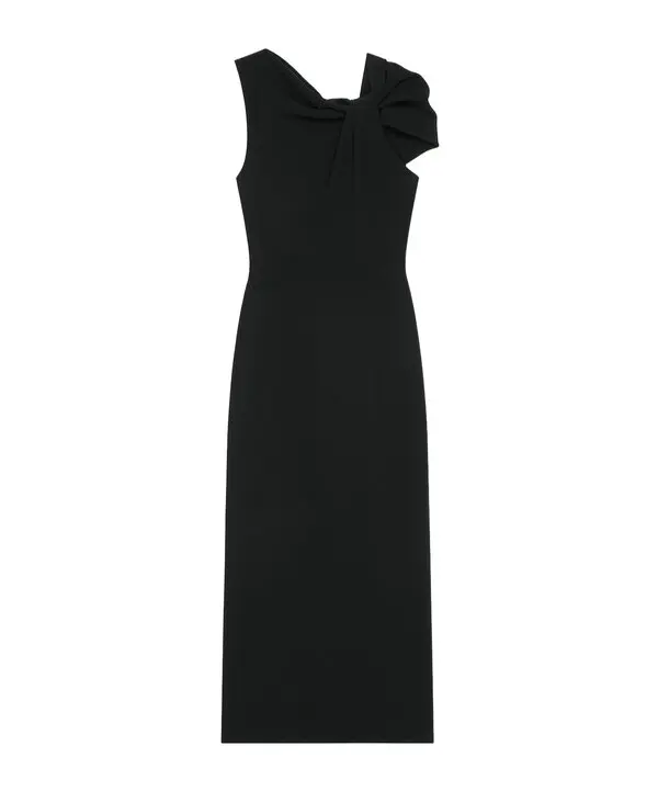 Givenchy Sleeveless Draped Midi Cady Dress