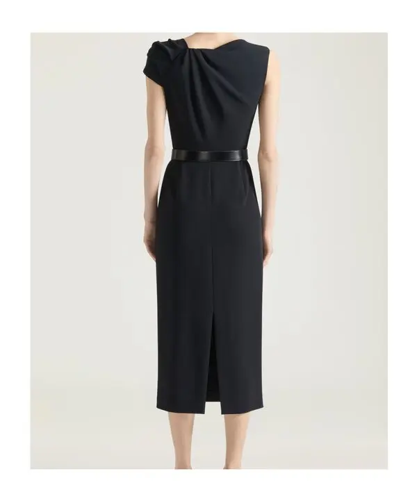 Givenchy Sleeveless Draped Midi Cady Dress