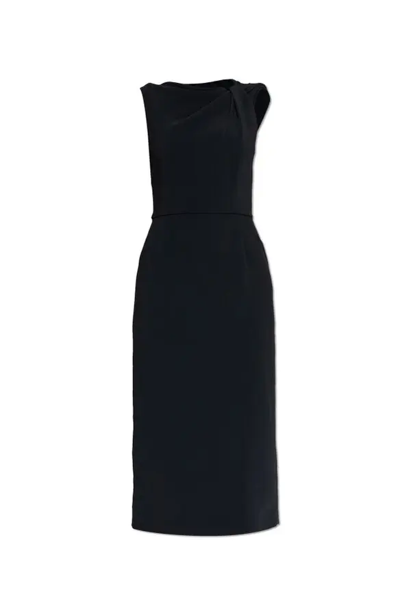 Givenchy Sleeveless Draped Midi Cady Dress