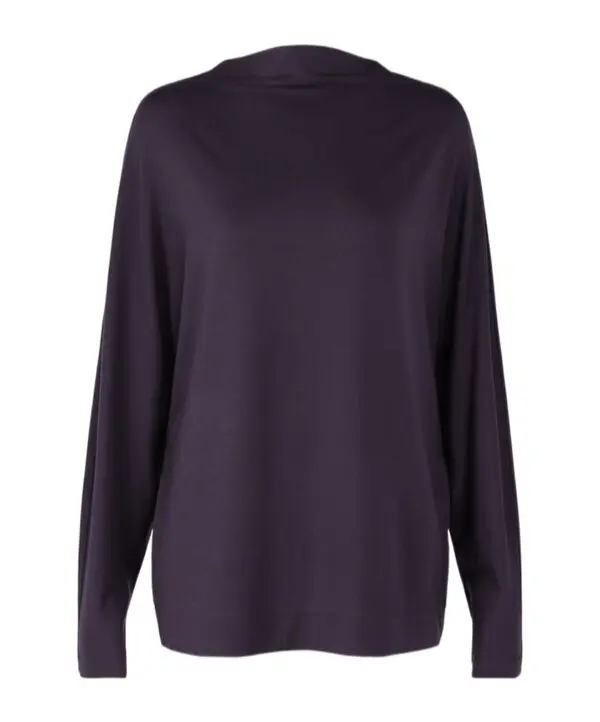 Issey Miyake Batwing Sleeve High Neck Top - Midnight Navy