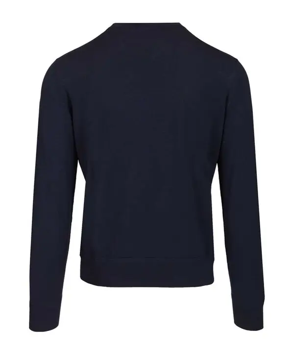 TOM FORD Crewneck Knitted Long Sleeve Top - Black
