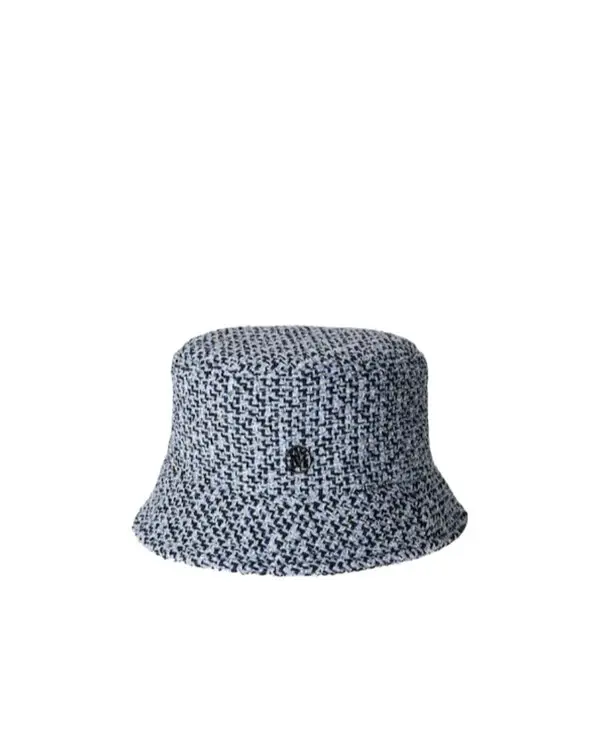 MAISON MICHEL Axel Summer Tweed Fisherman Hat - Gray