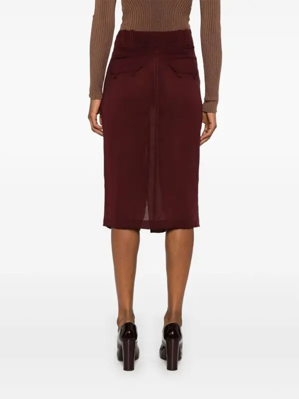 Saint Laurent Pencil Skirt In Silk Crepe Muslin