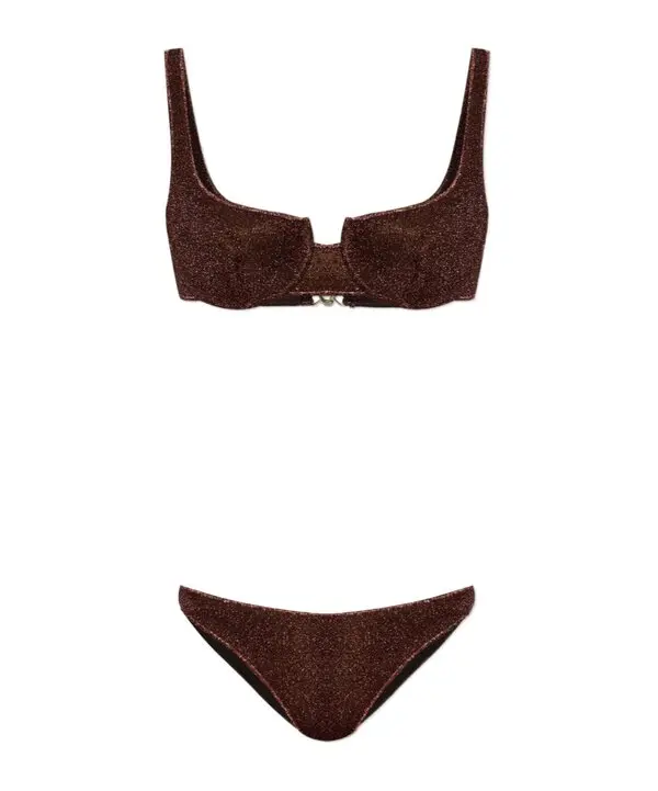 Oseree Sequined Two Piece Swimsuit - Chocolate