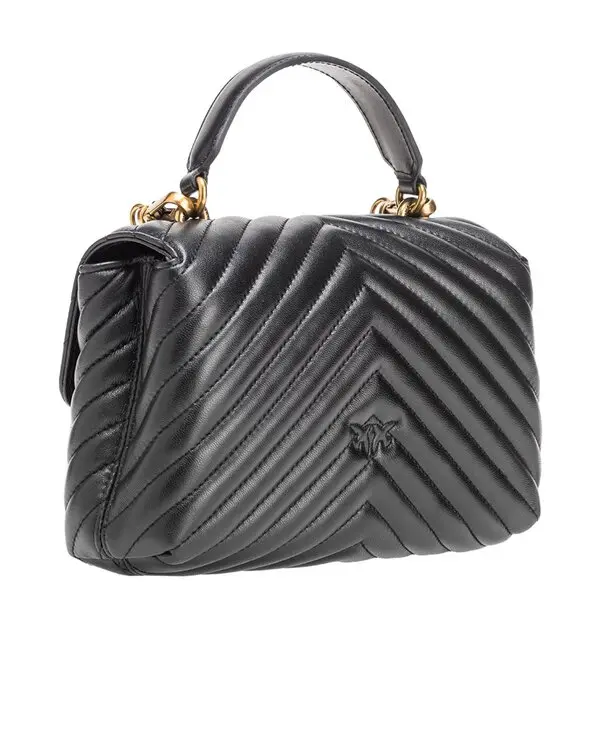 Pinko Lady Love Puff Chevron Mini Crossbody Bag - Black