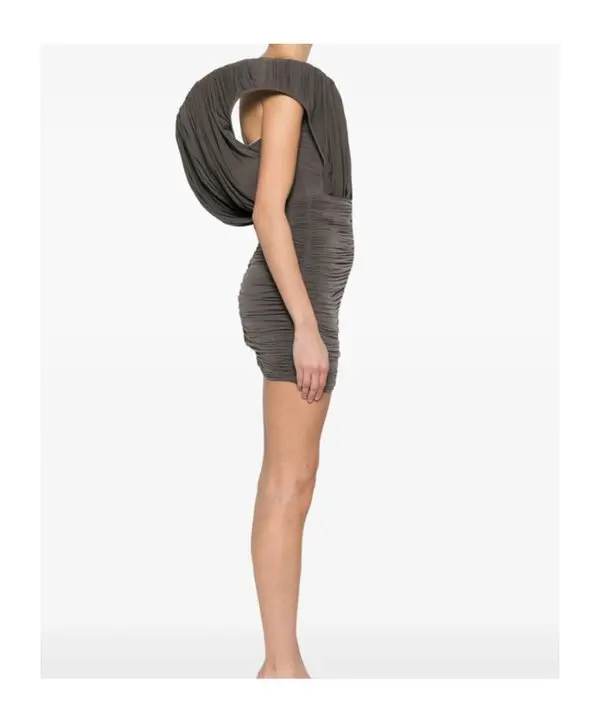 Magda Butrym Asymmetrical Off-the-shoulder Ruched Mini Dress