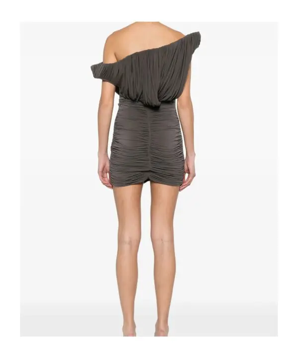Magda Butrym Asymmetrical Off-the-shoulder Ruched Mini Dress