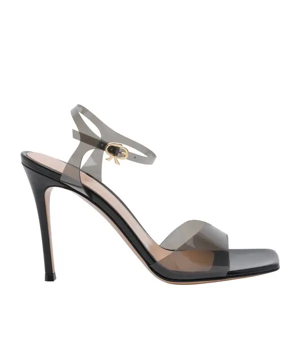 GIANVITO ROSSI Open Toe High Heel Sandals With Adjustable Ankle Strap