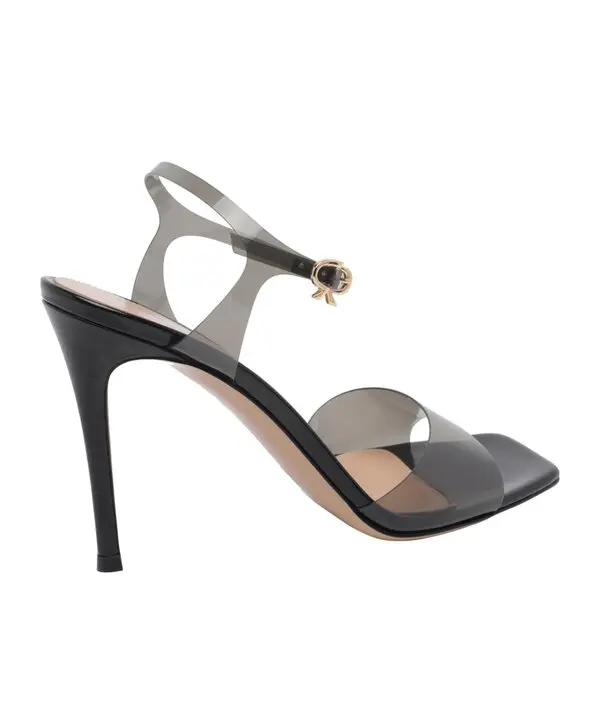 GIANVITO ROSSI Open Toe High Heel Sandals With Adjustable Ankle Strap