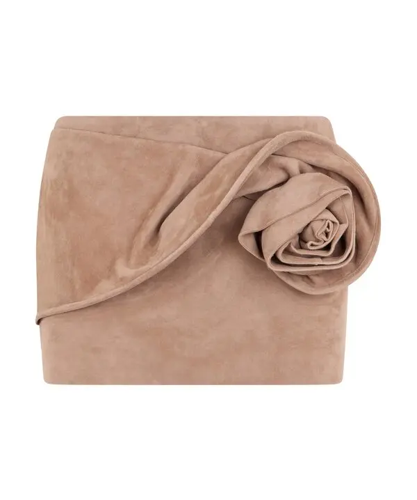 Magda Butrym 3d Flower Draped Mini Skirt - Beige