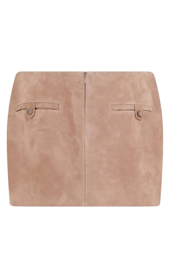 Magda Butrym 3d Flower Draped Mini Skirt - Beige